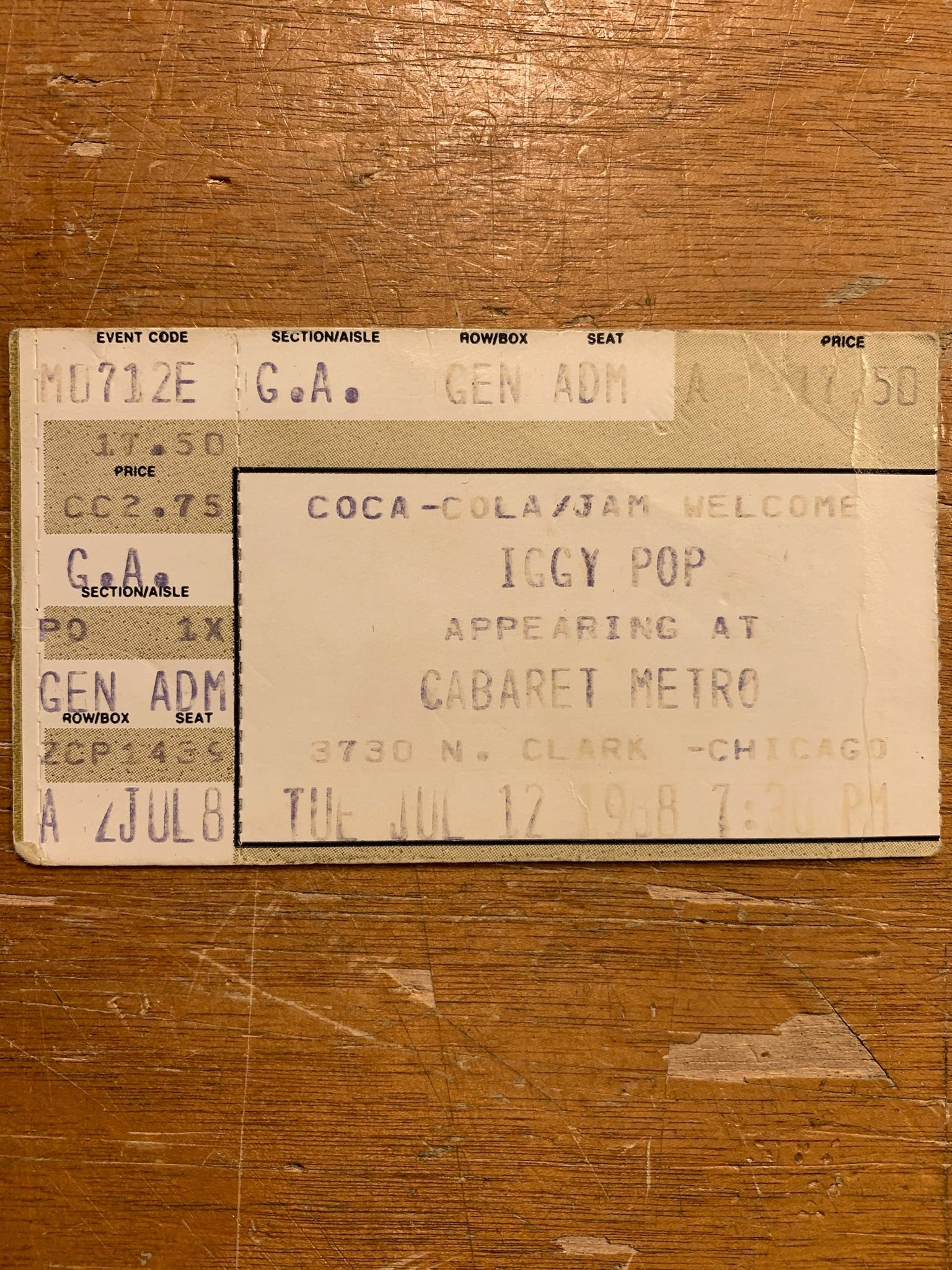 Iggy Pop Concert Ticket - Schroeder Amplification – Schroeder HiFi